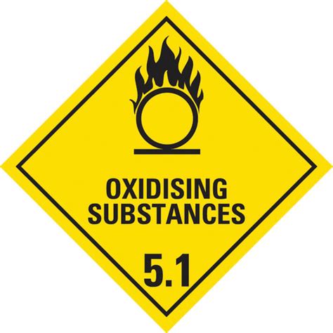 Dangerous Goods Label Class 5 1 Oxidizing Substances Brita Safety