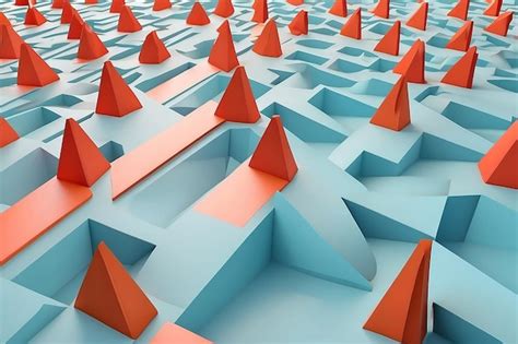 Premium Photo Three Dimensional Render Of Rows Of Triangle Shaped