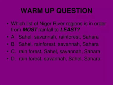 PPT WARM UP QUESTION PowerPoint Presentation Free Download ID