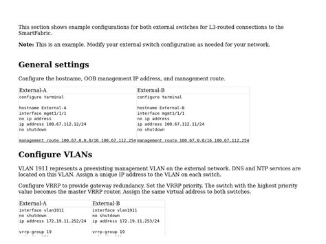 Configure External Switches For L3 Connections Dell Emc Smartfabric Services With Poweredge