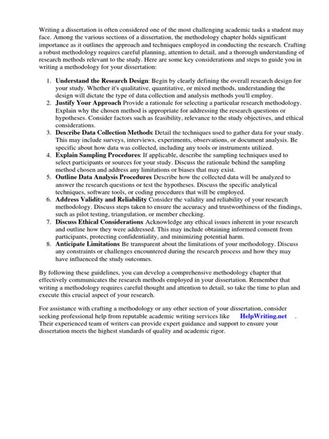 How To Write A Methodology For Your Dissertation Pdf Methodology Thesis