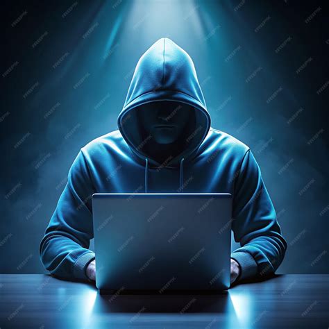 In The Shadows Realistic Hacker Computer Composition Premium Ai Generated Image