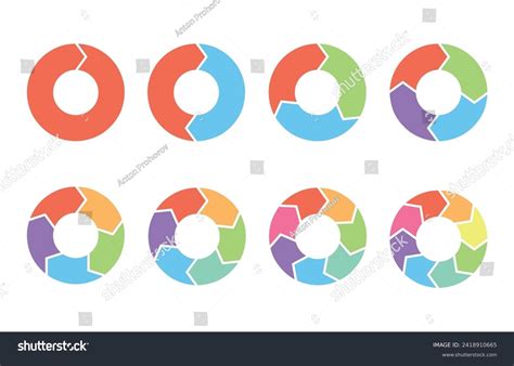 Cycle Diagram Pie Chart Set Infographic Stock Vector Royalty Free