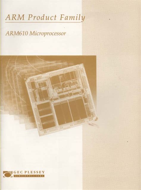Arm610 Microprocessor Data Sheets Document Computing History