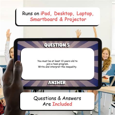 Solutions To Inequalities In Context Jokers Wild Math Game No Prep
