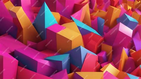 Premium Ai Image 3d Render Abstract Background Geometry Shapes That Goes Up And Down Random Forms