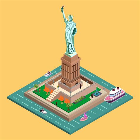 Liberty Statue Isometric 193481 Vector Art At Vecteezy