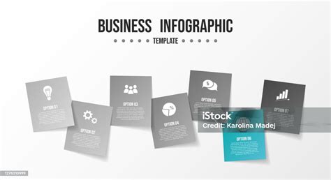 아이콘이 있는 비즈니스 인포그래픽입니다 순서도 벡터 3차원 형태에 대한 스톡 벡터 아트 및 기타 이미지 3차원 형태 7 개념 Istock
