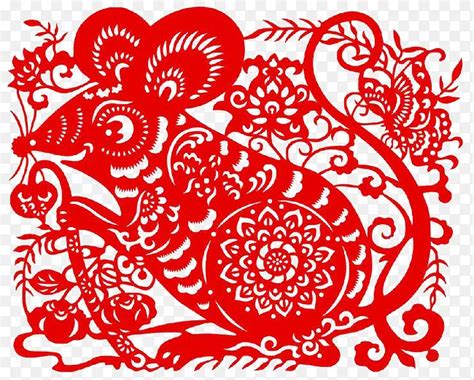 老鼠剪纸PNG图片素材下载 图片编号qooroboq 免抠素材网