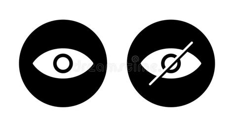 Eye And Sensitive Content Icon On Black Circle Visible And Invisible