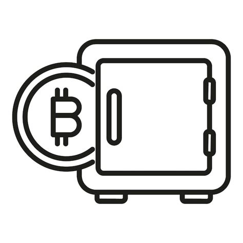 Premium Vector Cryptocurrency Safe Icon Outline Vector Digital Finance Bitcoin Money