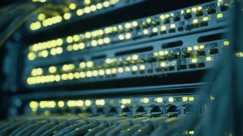 Exploring Server Technology With Illuminated Connections In A Data Center Environment Stock