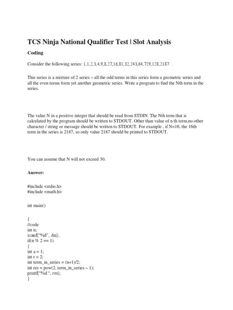 Tcs Ninja Test Pdf Wearable Technology Integer Computer Science