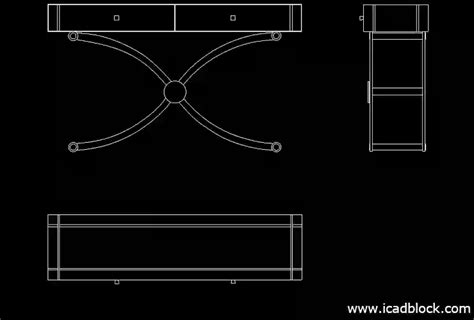 Console Table Cad Block Collection In Dwg Icadblock