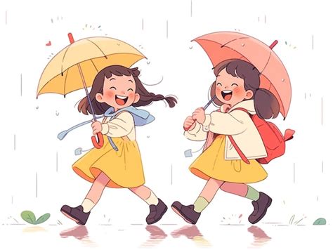 Free Photo Girls Friendship Cartoon