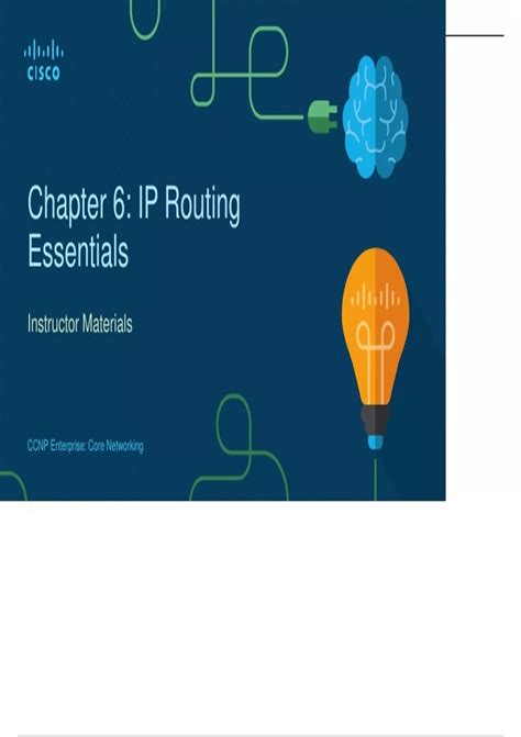 Ccnp Encor Chapter 6 Ip Routing Essentials Summary Ccnp Encor