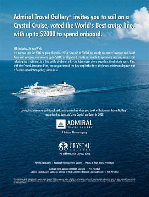 Client Admiral Travel Gallery Project Crystal Cruises Magazine Ad