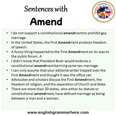 Sentences With Amend Amend In A Sentence In English Sentences For