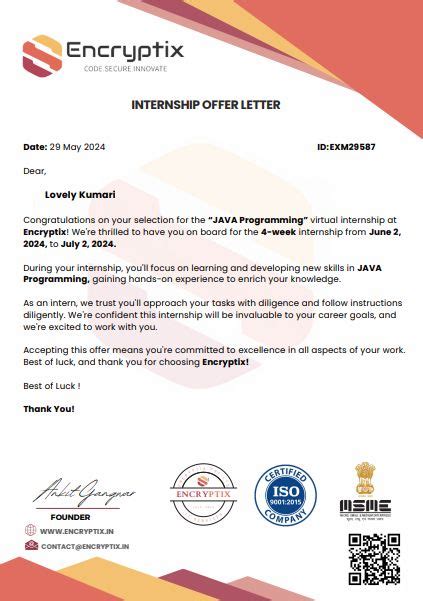 Lovely Kumari On Linkedin Internship Javaprogramming Careergrowth