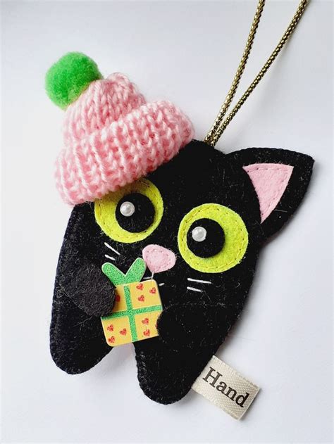 Сувенір ялинкова прикраса іграшка кошеня Felt Crafts Felt Crafts Flowers Felt Crafts Diy