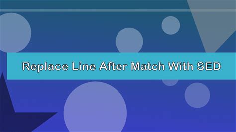 Replace Line After Match With Sed Neilherbertuk