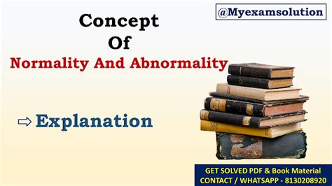 Explain The Concept Of Normality And Abnormality My Exam Solution