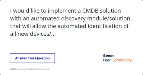 I Would Like To Implement A Cmdb Solution With An Automated Discovery
