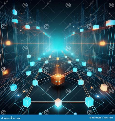 Blockchain With Interconnected Digital Nodes Stock Image Image Of