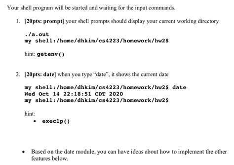 Solved Your Shell Program Will Be Started And Waiting For