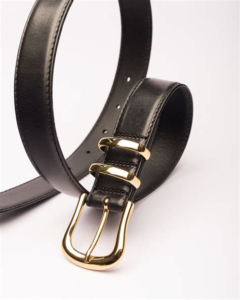 Marina Ii Slim Black Leather Waist Belt Black And Brown London