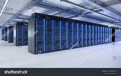 Supercomputer Advanced Cloud Computing Concept Inside Stock