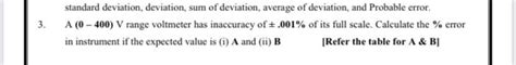 solved standard deviation deviation sum of deviation