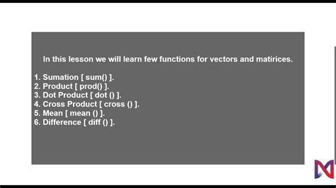 Matlab Lesson 04 How To Take Dot Product In Matlab How To Take