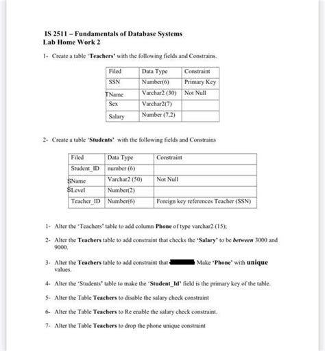 Solved Is 2511 Fundamentals Of Database Systems Lab Home