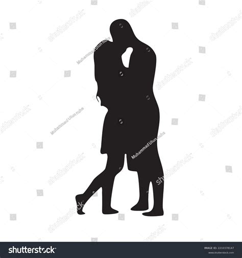 Man Woman Couple Kissing Silhouette Stock Vector Royalty Free