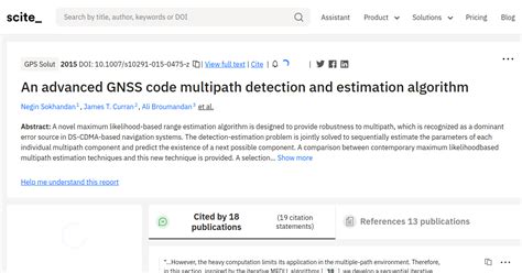 An Advanced Gnss Code Multipath Detection And Estimation Algorithm