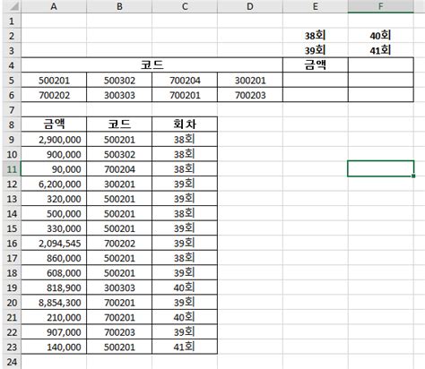 엑셀 다중 조건을 충족하는 값의 합계 구하기 함수 질문 지식in