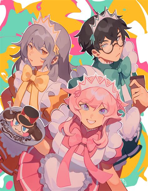 Trailblazer Stelle March Th Dan Heng And Pom Pom Honkai And More Drawn By Mararu Danbooru