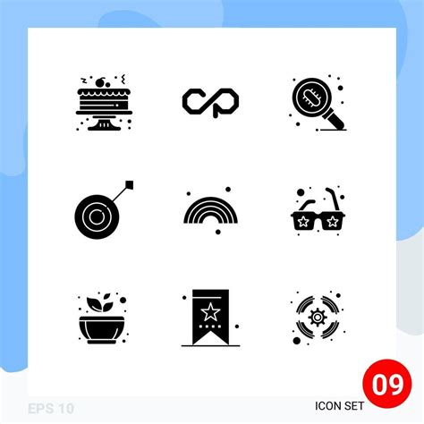 Group Of 9 Modern Solid Glyphs Set For Line Color Lab Trophy Collection Editable Vector Design