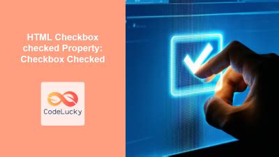 HTML Checkbox Checked Property Checkbox Checked CodeLucky
