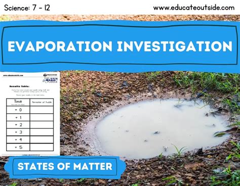 States Of Matter Investigation Evaporation The Magic Puddle
