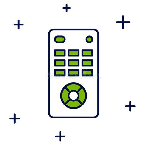 Filled Outline Remote Control Icon Isolated On White Background Vector Stock Illustration