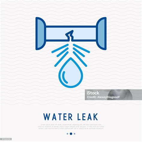 관 선 아이콘에서 물 누수입니다 손상 된 파이프의 현대 벡터 일러스트입니다 배수관에 대한 스톡 벡터 아트 및 기타 이미지 배수관 연관공 관 튜브 Istock