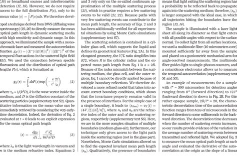 Measurement Of The Mean Optical Path Length In Dynamic Disordered