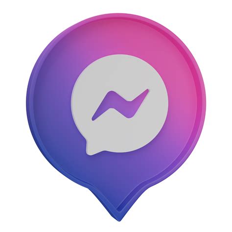 3d Render Meta Chat Messenger Facebook Messenger Icon Bubble Isolated