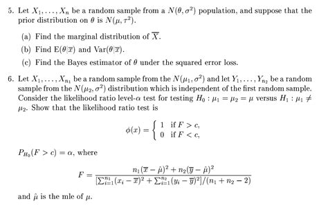 5 let x1 xn be a random sample from a n 0 02