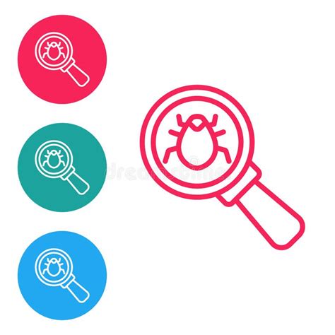 Red Line System Bug Concept Icon Isolated On White Background Code Bug