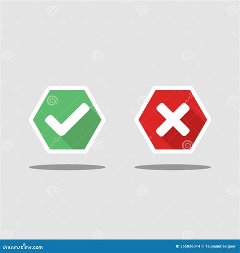 Check And Wrong Marks Tick And Cross Marks Accepted Rejected Approved Disapproved Yes No