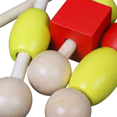 Wooden Toy Bead Sequencing Set Block Toys Classic Vicedeal