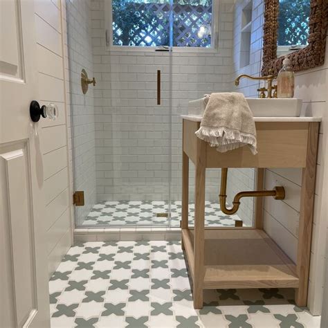 Stephanie Feinerman Star And Cross Bathroom Floor Tile Fireclay Tile